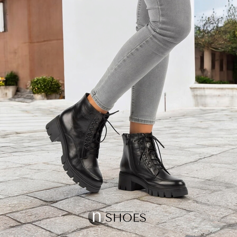 Women's fashionable black boots Simen 4477a-faeda czarna demi-season ...
